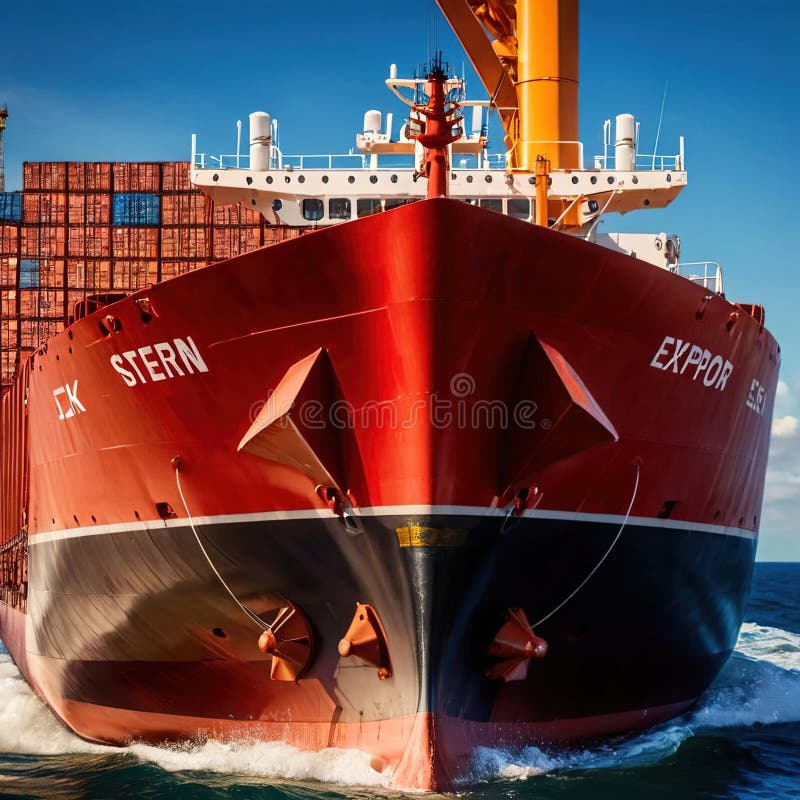 Large Cargo Container Ship, Naval Logistics Shipping Transport ...