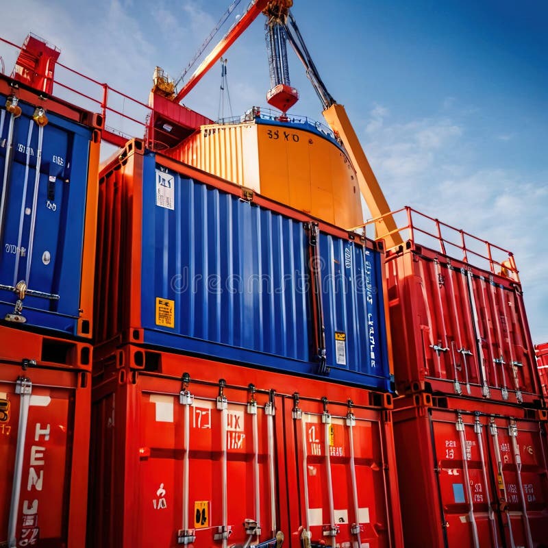 Large Cargo Container Ship, Naval Logistics Shipping Transport ...