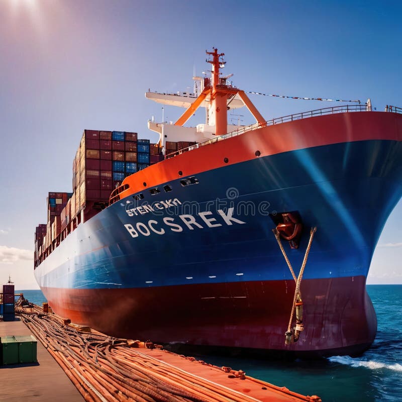 Large Cargo Container Ship, Naval Logistics Shipping Transport ...