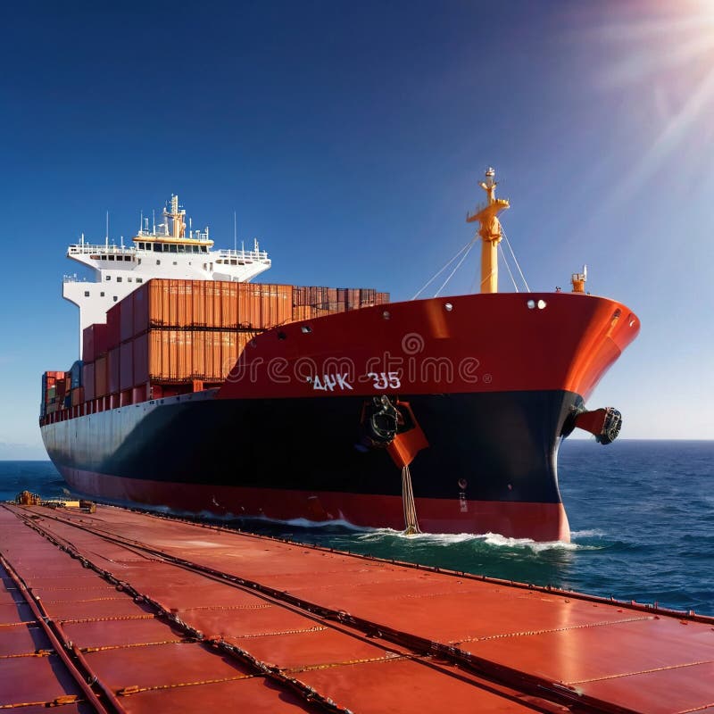 Large Cargo Container Ship, Naval Logistics Shipping Transport ...