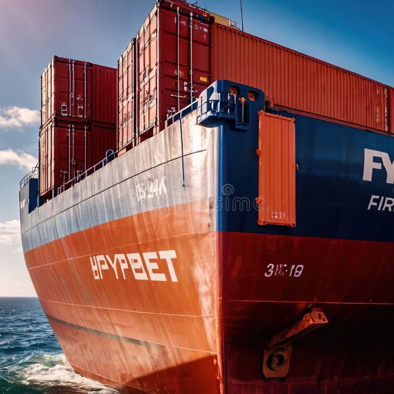 Large Cargo Container Ship, Naval Logistics Shipping Transport ...