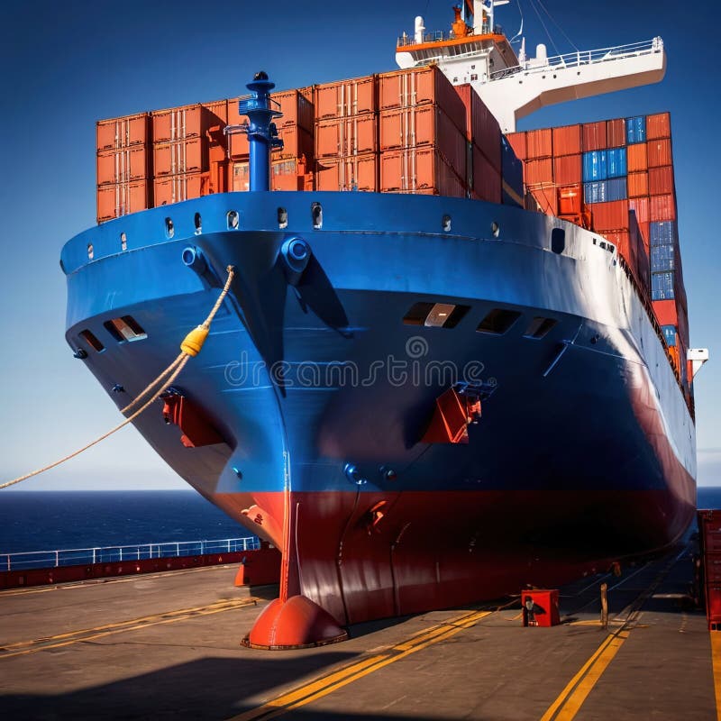 Large Cargo Container Ship, Naval Logistics Shipping Transport ...