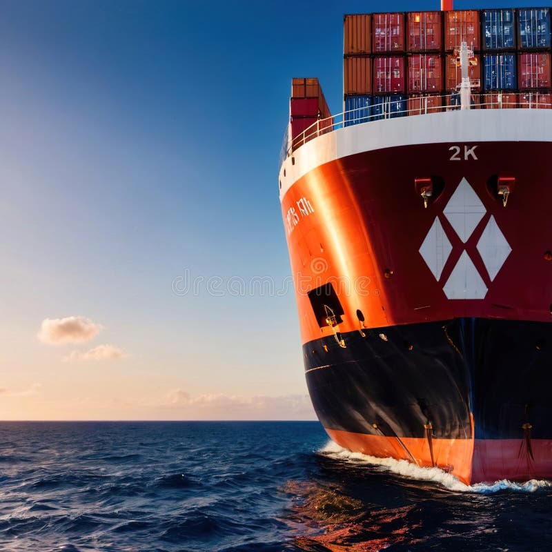 Large Cargo Container Ship, Naval Logistics Shipping Transport ...