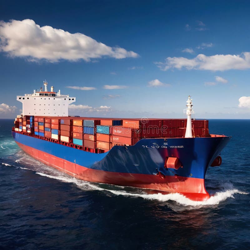 Large Cargo Container Ship, Naval Logistics Shipping Transport ...