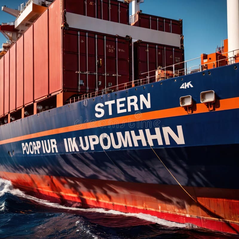 Large Cargo Container Ship, Naval Logistics Shipping Transport ...