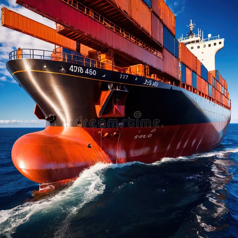 Large Cargo Container Ship, Naval Logistics Shipping Transport ...