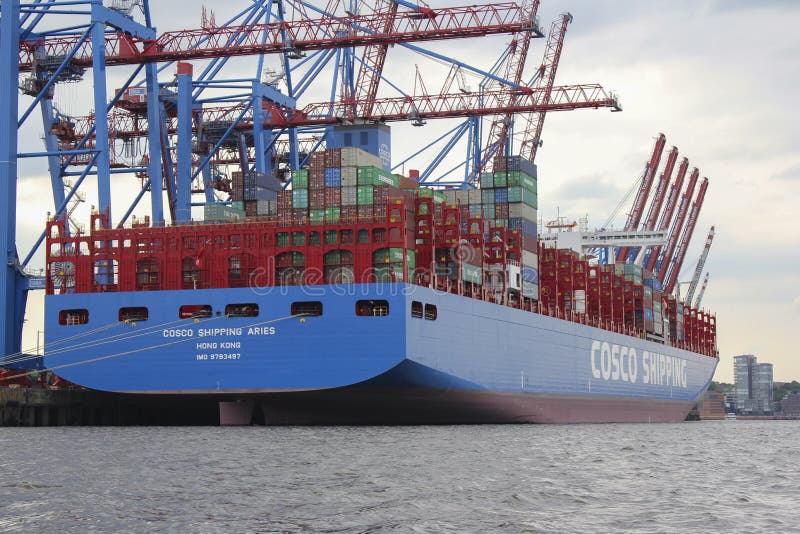 Harbor Cargo Freight Container Shipping Cranes in Hamburg Harbor for ...