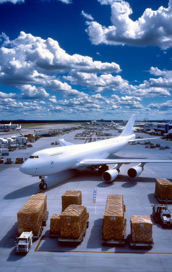 Cargo Plane Containers Ready Loading Tarmac Stock Photos - Free ...