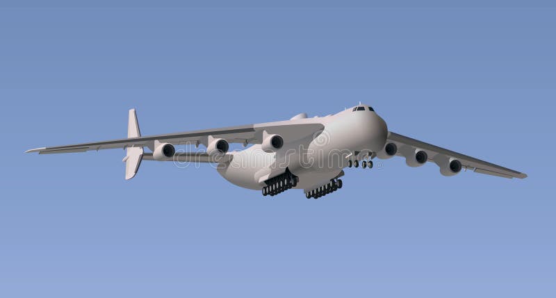 A Large Cargo Plane Takes Off into the Sky. Vector Stock Vector ...