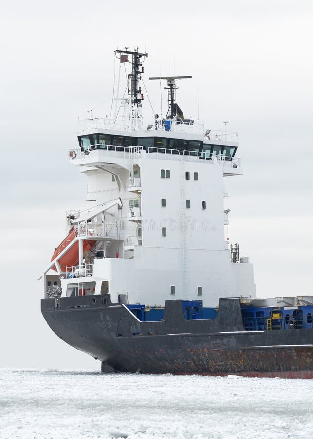 A large cargo ship. stock image. Image of frost, ocean - 113418567