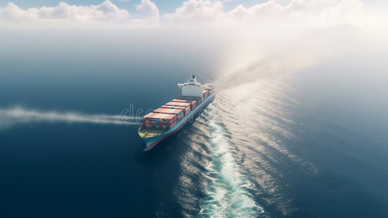 Large Cargo Ship with Containers. the Concept of Transportation of ...