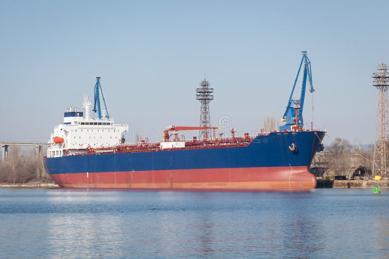 Large Cargo Ship in a Dock at Port Stock Photo - Image of harbor ...