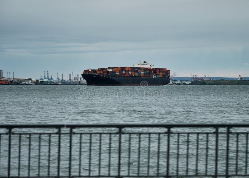 Cargo Ship Full of Containers Moored in Hudson Bay Editorial Image ...