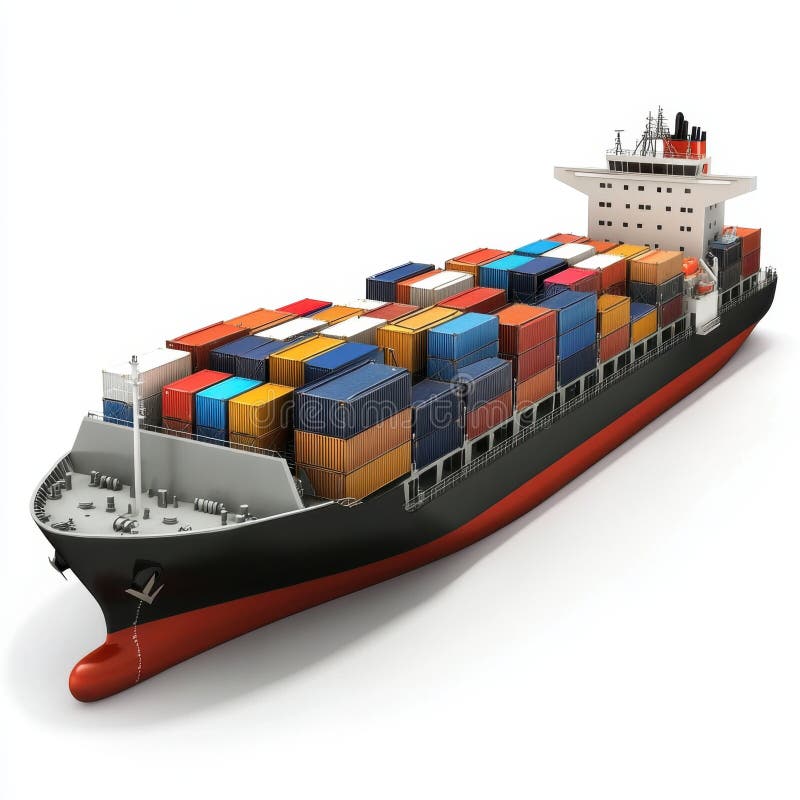 A Large Cargo Ship Traveling Across a Frozen Lake. Generative AI Image ...