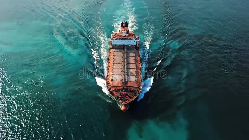 Large Cargo Ship Navigating Clear Blue Waters at Sunset Stock Video ...