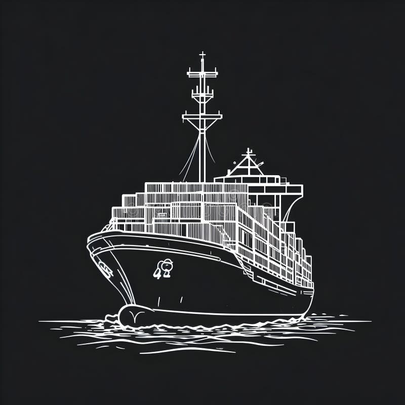 A Large Cargo Ship Navigating the Ocean with Many Containers Onboard ...