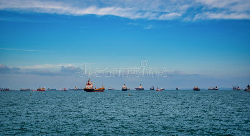 Large Cargo Ship Sailing on the Sea at Daytime Stock Image - Image of ...