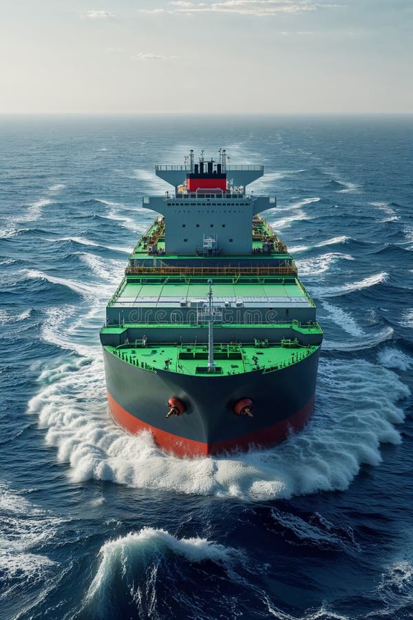 Large Cargo Ship Sailing at Sea Stock Illustration - Illustration of ...