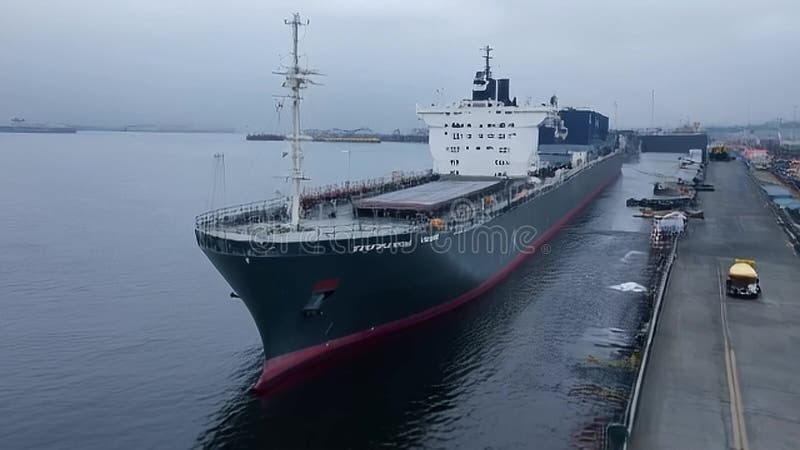 Cargo Ship at Dock: a Majestic Vessel Stock Video - Video of wharf ...