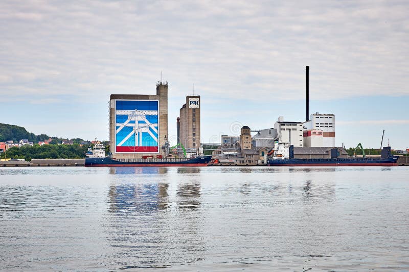 Large Cargo Ships in the Harbor in Denmark Editorial Image - Image of ...