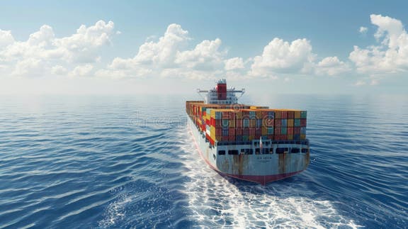 Large Cargo Vessel on Open Water Stock Photo - Image of ship, trade ...
