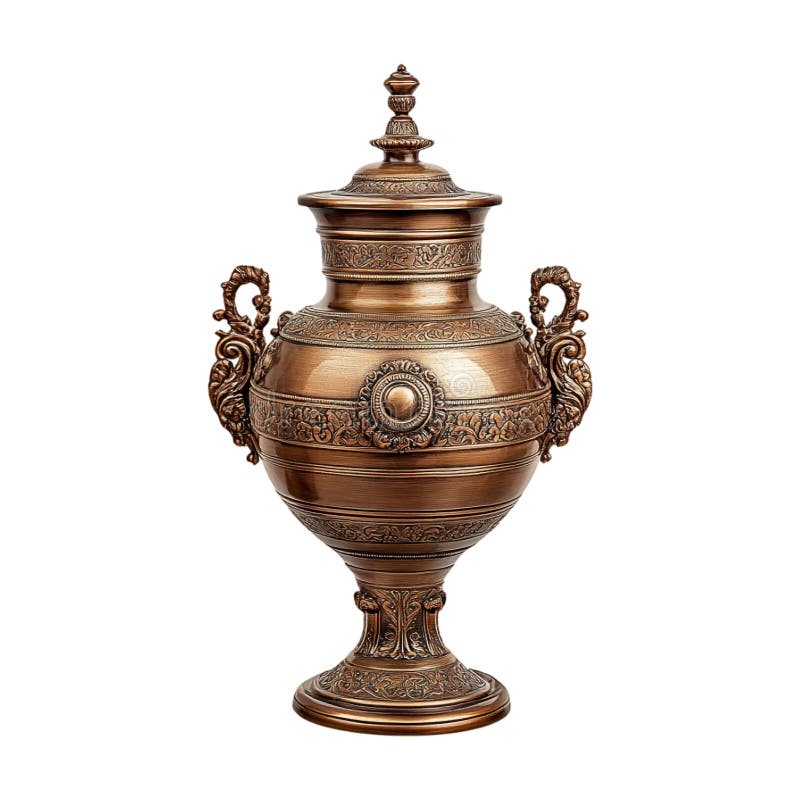 Large Cast Bronze Brass Copper Vase on Transparent Background - Ai ...