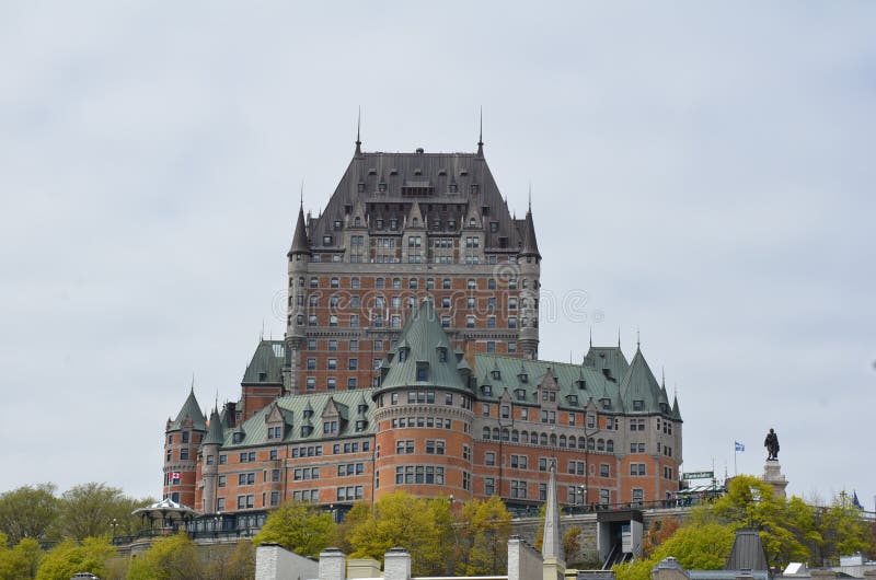 Large Castle Building or Structure in Quebec Canada Stock Image - Image ...