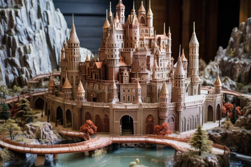 A Large Castle Model Created from an Assortment of Tiny Stones Stock ...