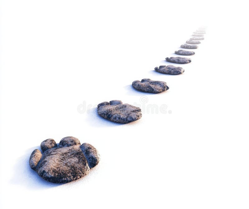 Large cat prints or tracks stock illustration. Illustration of nature ...