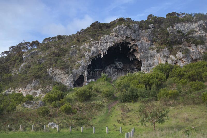 Large Cave in the Mountainside, Interesting Geological Formation Stock ...