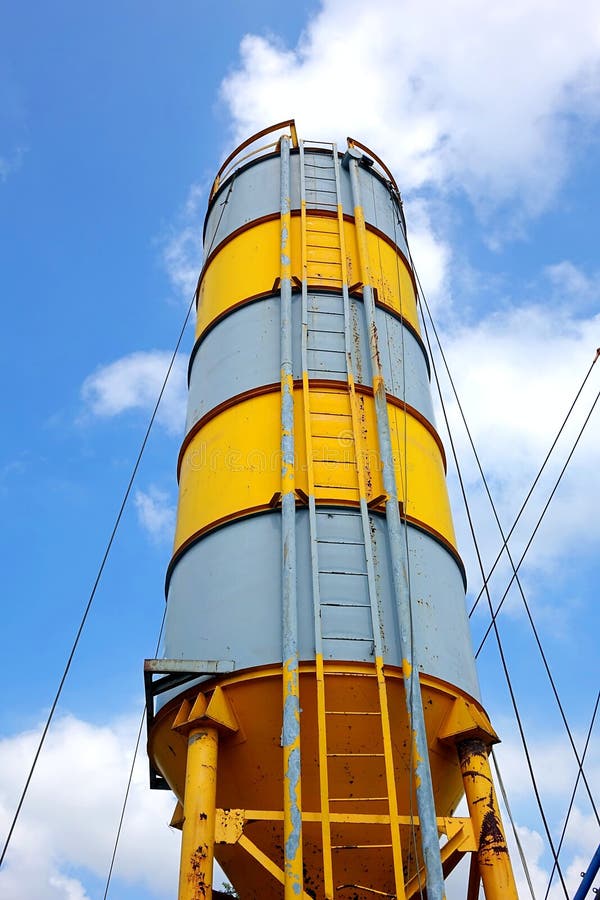 Large Cement Silo stock photo. Image of clouds, yellow - 43759620