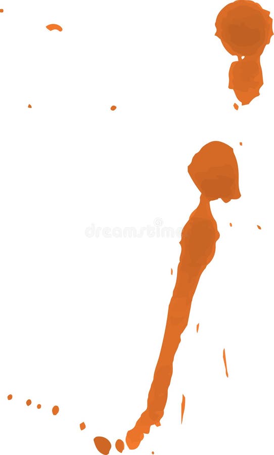 Large Central Drip with Upward Paint Splatter. Stock Illustration ...