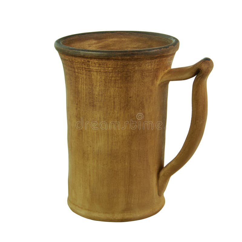 Large Ceramic Monochrome Mug. Isolated on a White Background Stock ...