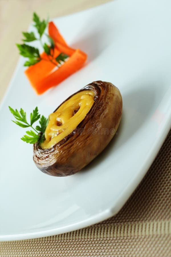 Large Champignon with Cheese and Onion Stock Image - Image of full ...