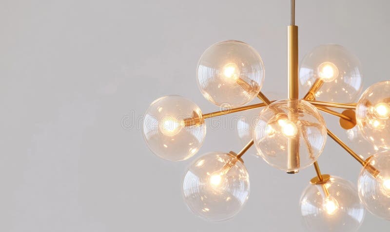 A Large Chandelier with Many Bulbs is Lit Up Stock Illustration ...