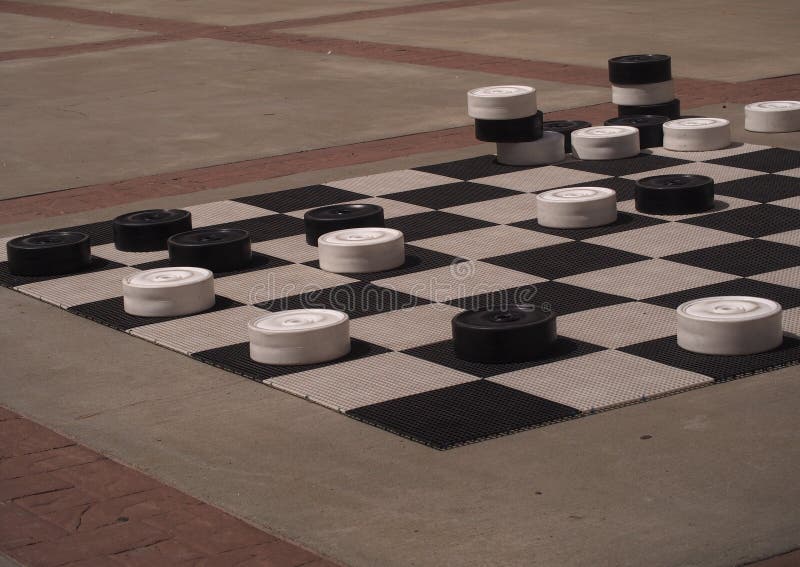 Large Checker Game with Checkers Stock Photo - Image of squares ...