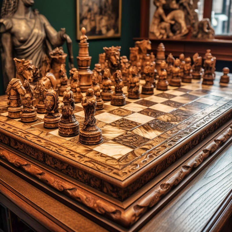 A Large Chess Board the Figures are Made To the, Generative AI Stock ...