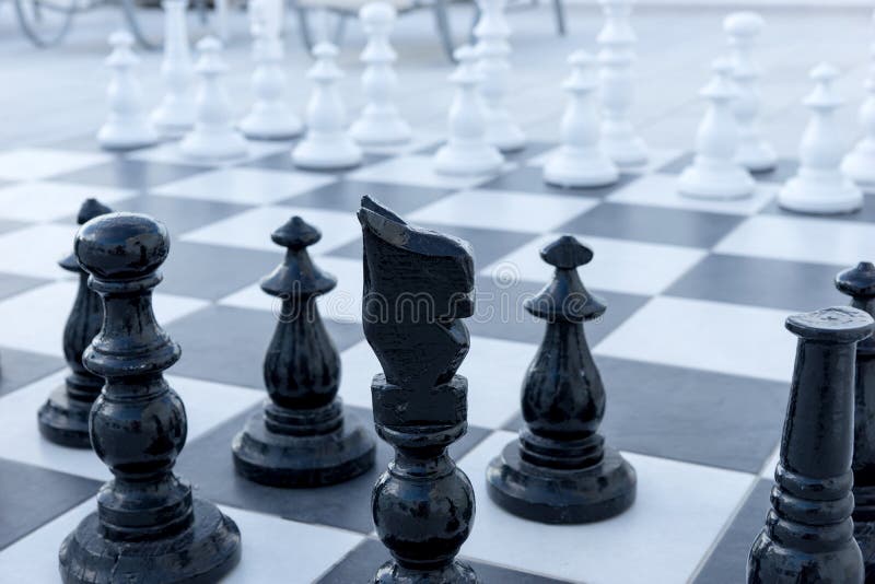 Large Chess Pieces on the Outdoor Terrace Stock Image - Image of ...