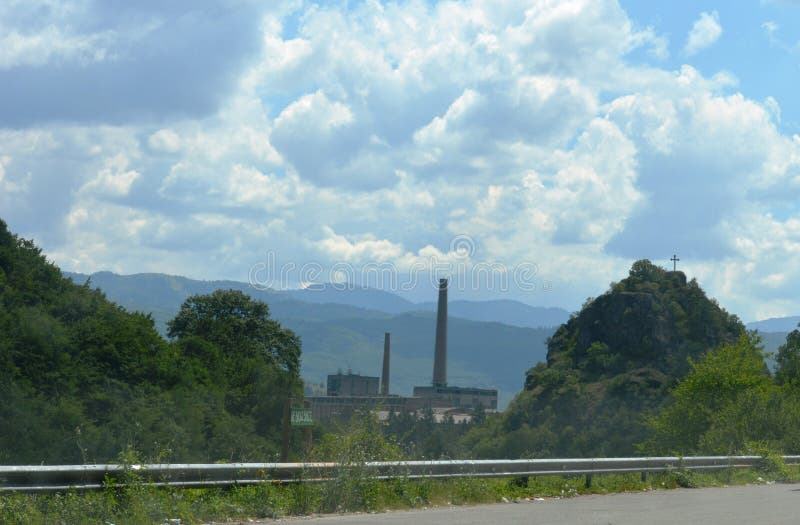 Large Chimneys of the Factory Stock Photo - Image of transport, tower ...