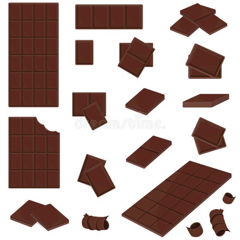 Large Chocolate Bar without Packaging, Color Isolated Vector ...
