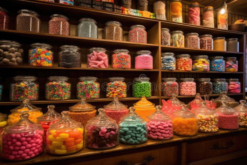Large Choice of Sweets in a Candy Shop. AI Generative Stock ...