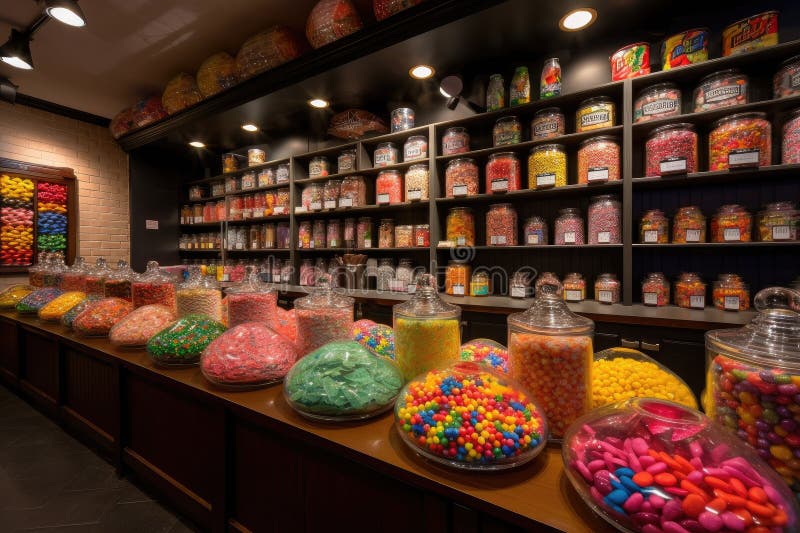 Large Choice of Sweets in a Candy Shop. AI Generative Stock ...