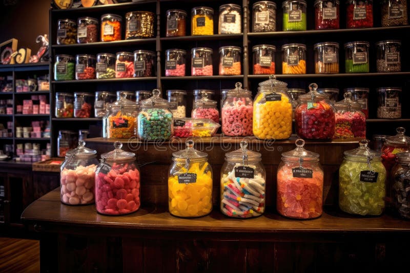 Large Choice of Sweets in a Candy Shop. AI Generative Stock ...