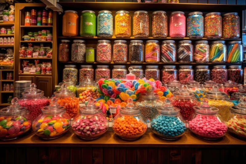 Large Choice of Sweets in a Candy Shop. AI Generative Stock ...