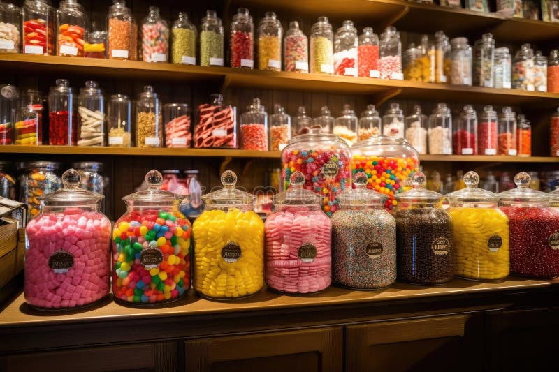 Large Choice of Sweets in a Candy Shop. AI Generative Stock ...