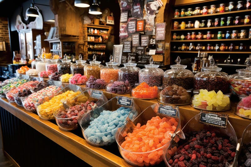 Large Choice of Sweets in a Candy Shop. AI Generative Stock Image ...