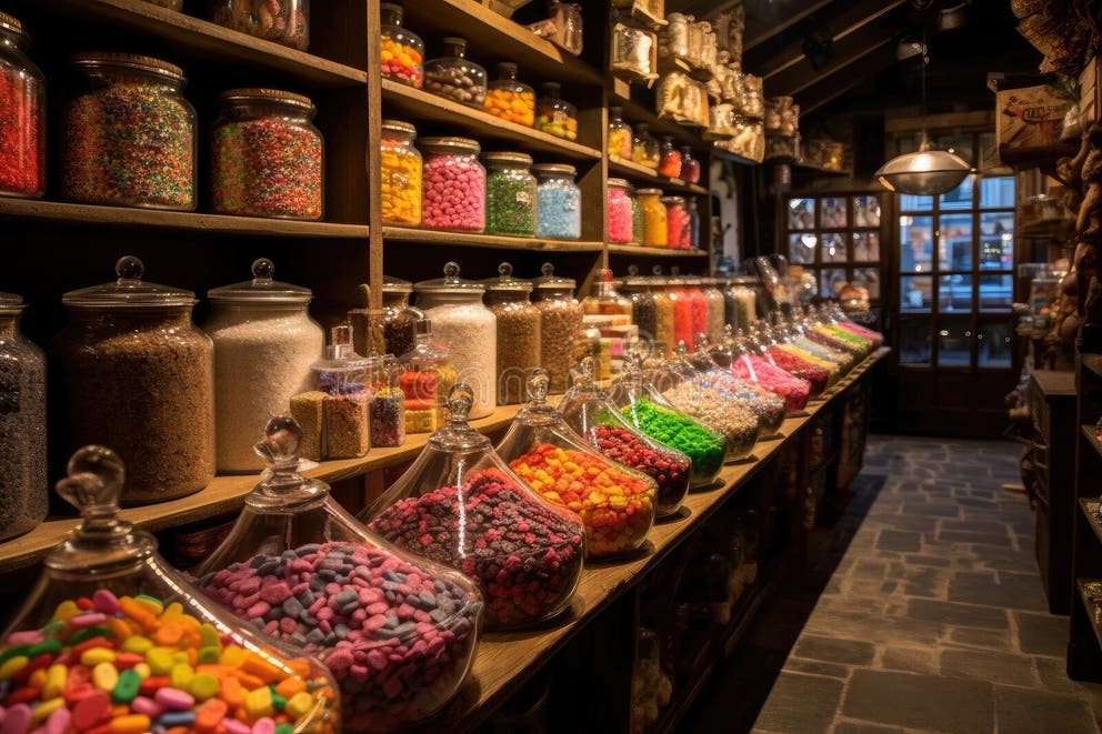 Large Choice of Sweets in a Candy Shop. AI Generative Stock ...