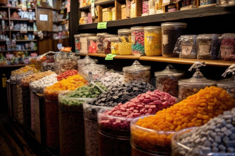 Large Choice of Sweets in a Candy Shop. AI Generative Stock ...