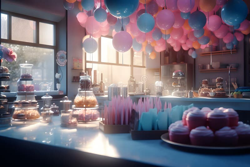 Large Choice of Sweets in a Candy Shop. Neural Network AI Generated ...