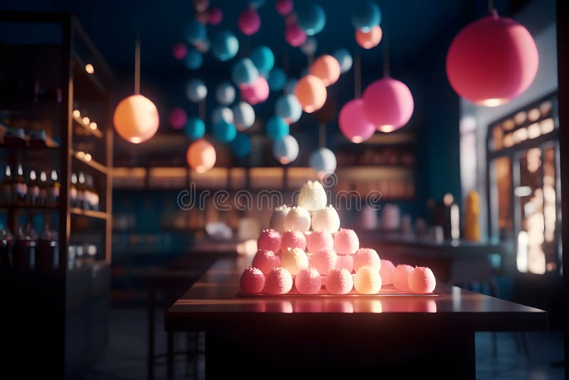 Large Choice of Sweets in a Candy Shop. Neural Network AI Generated ...